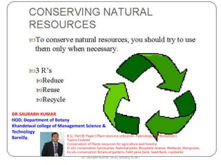 Conservation Of Natural Resources Project