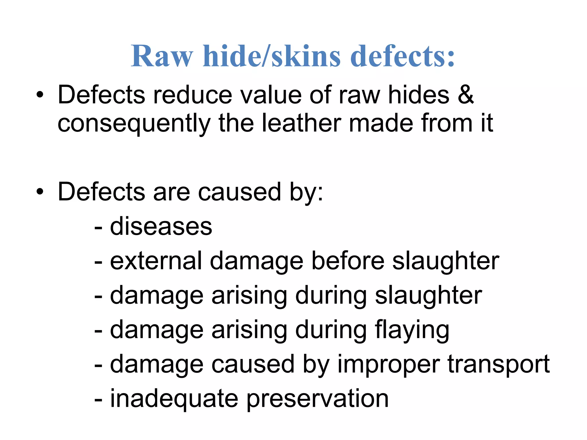 Skin structure & hide defects | PPTX