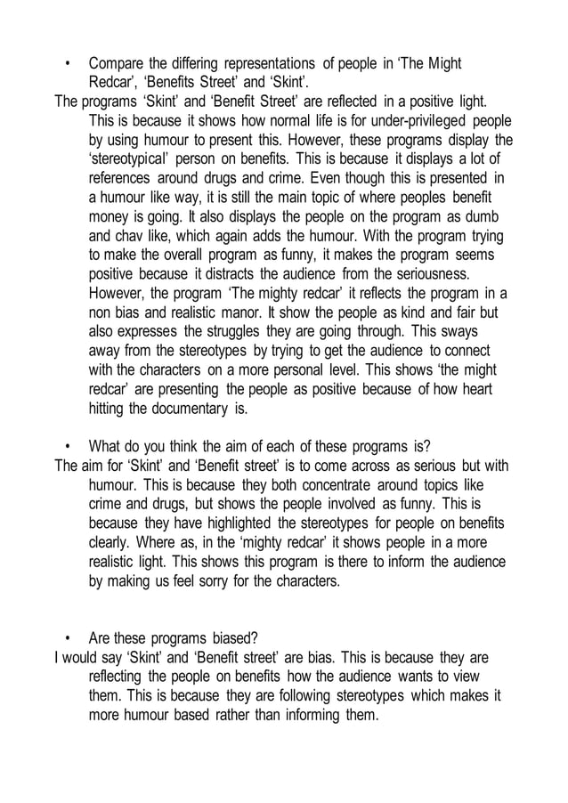 Skint, benefit street and redcar | PDF