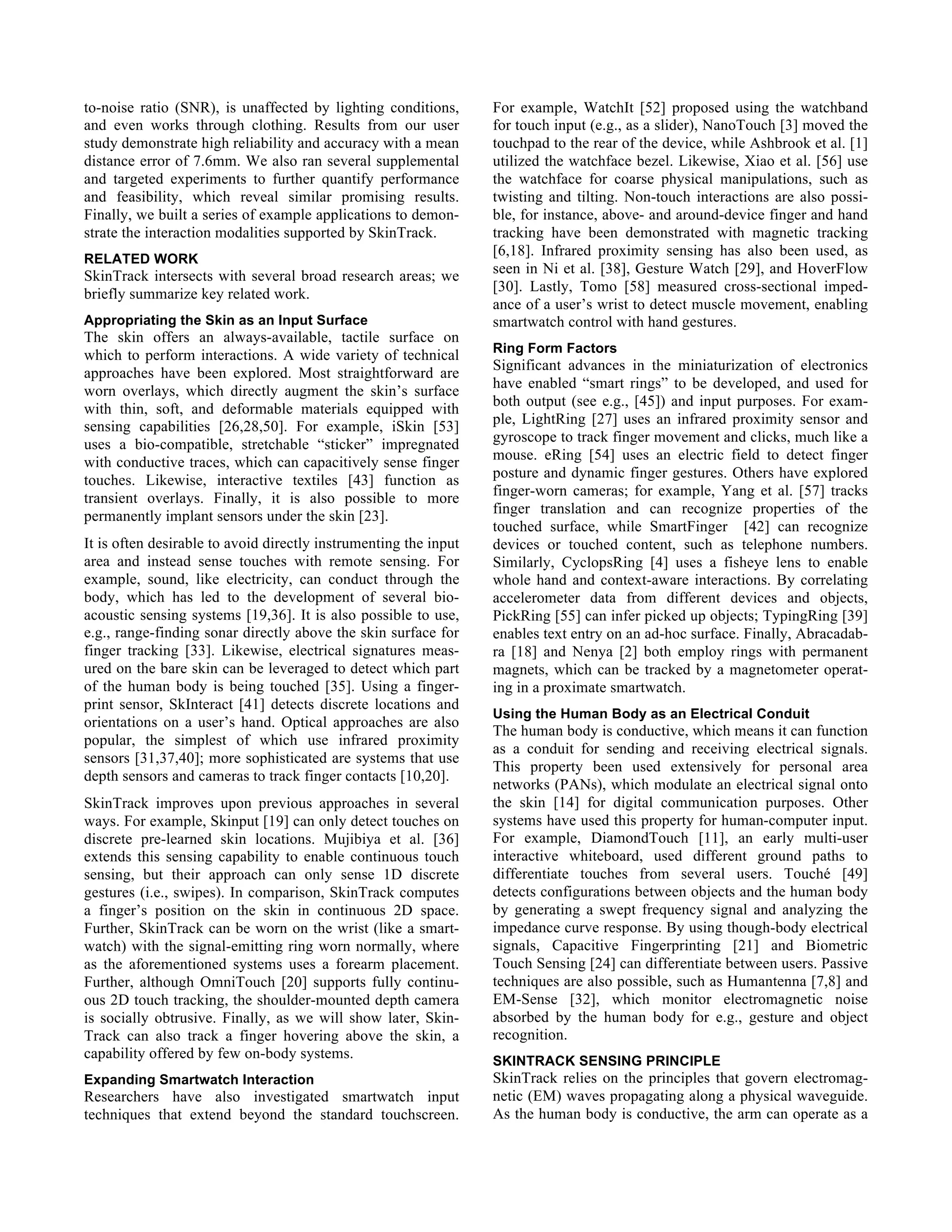 Skintrack: Finger Tracking on the Skin | PDF