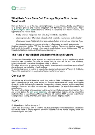 Skin Ulcers: Causes, Symptoms, Types and Treatment Options | PDF