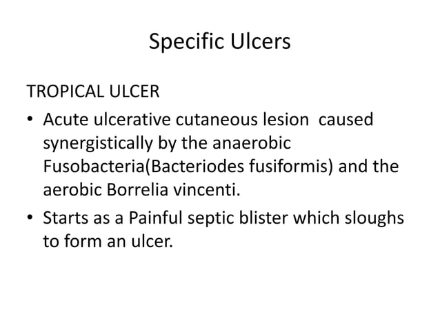 Skin Ulcers Overview ppt | PPTX | Skin and Dermatology | Diseases and ...