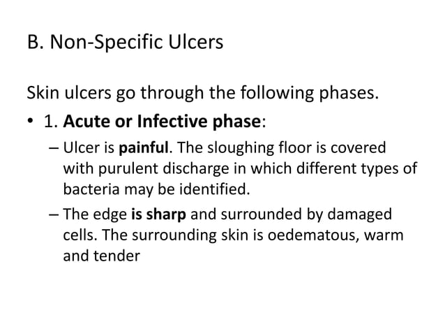Skin Ulcers Overview ppt | PPTX | Skin and Dermatology | Diseases and ...