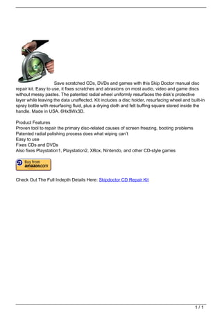 Skipdoctor CD Repair Kit | PDF