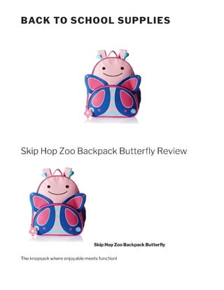 Skip hop zoo backpack butterfly review | PDF