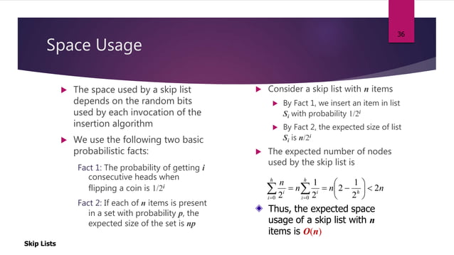 Skip lists (Advance Data structure) | PPTX