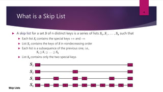 Skip lists (Advance Data structure) | PPTX