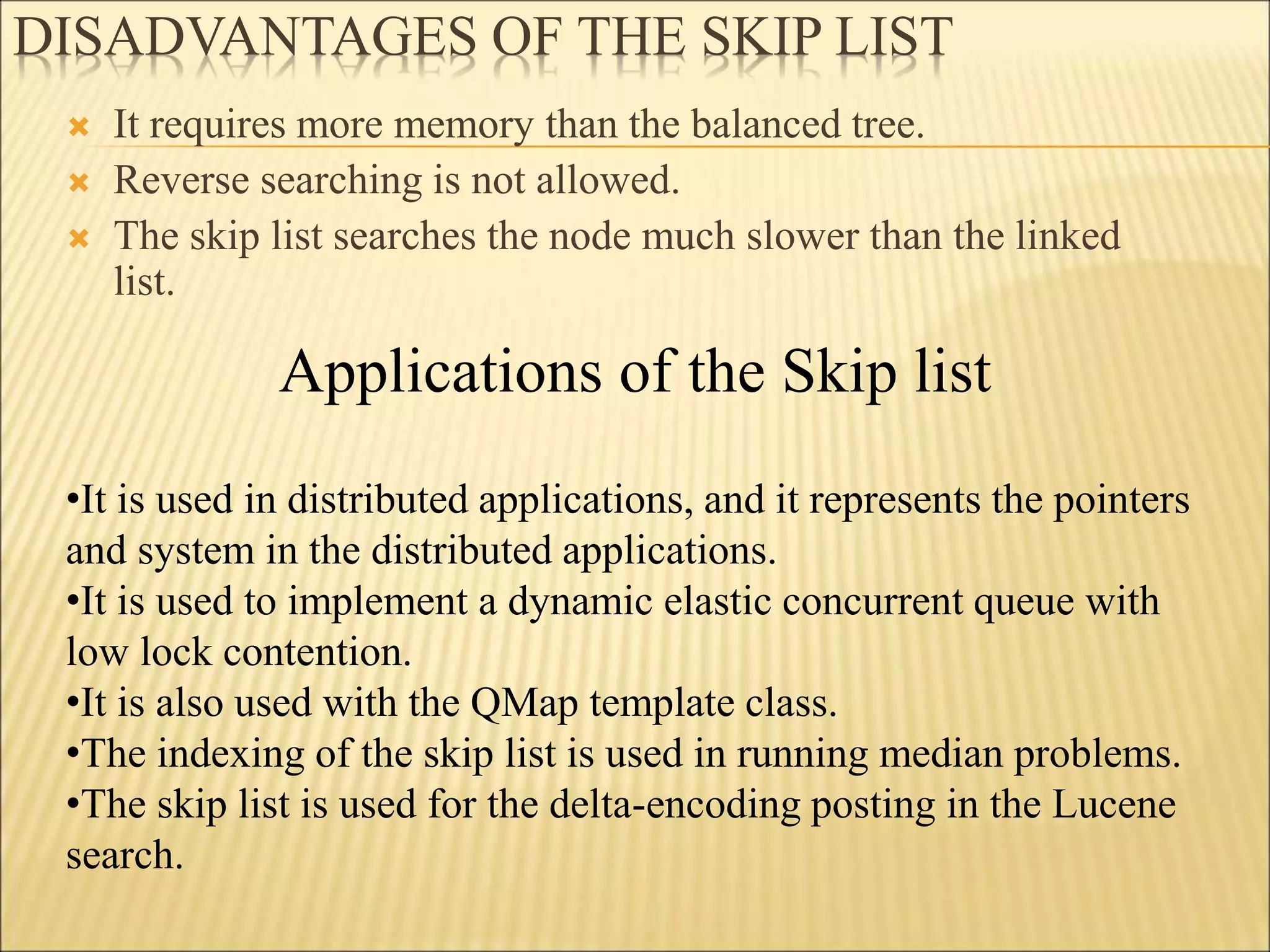 Skip list vinay khimsuriya_200430723005 | PPT