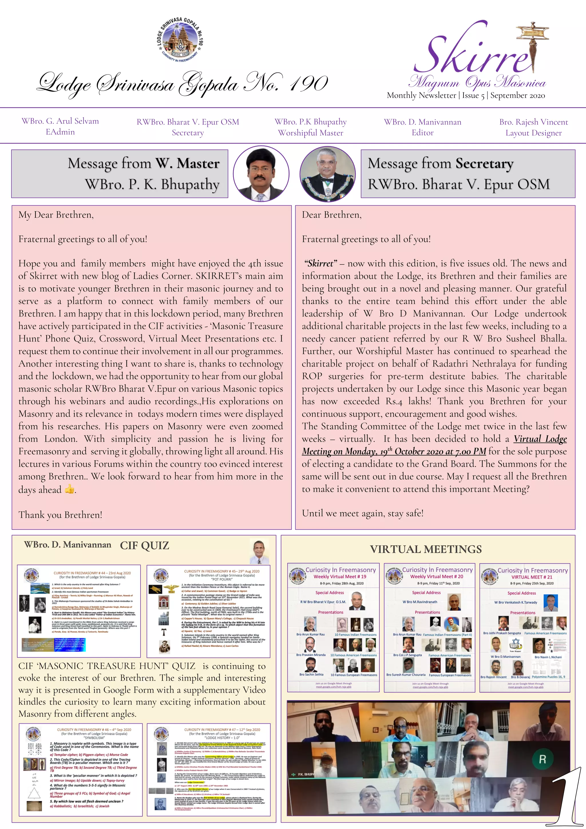 Skirret - Sep 2020 Edition - Lodge Srinivasa Gopala | PDF