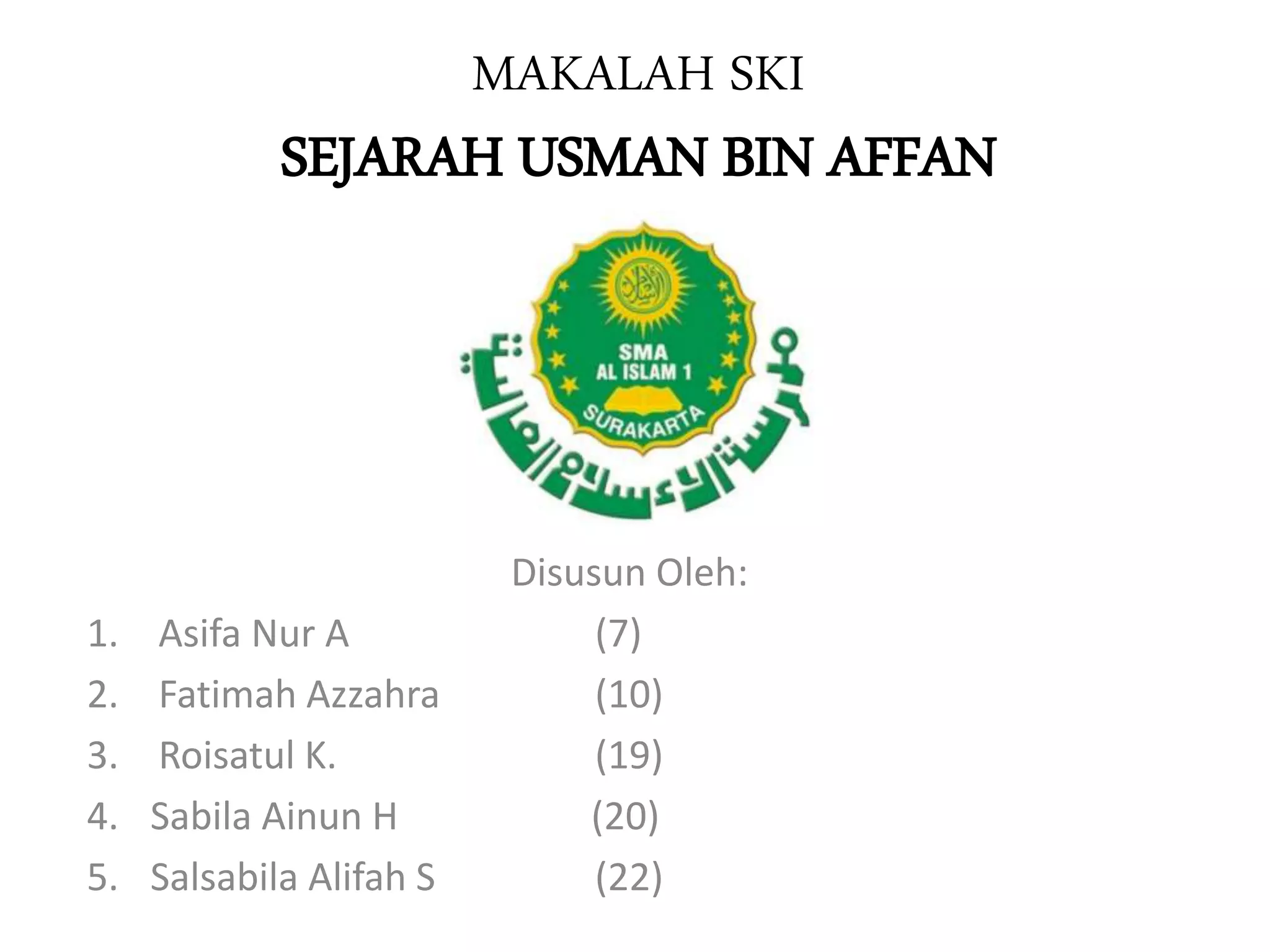 Utsman bin Affan | PPTX