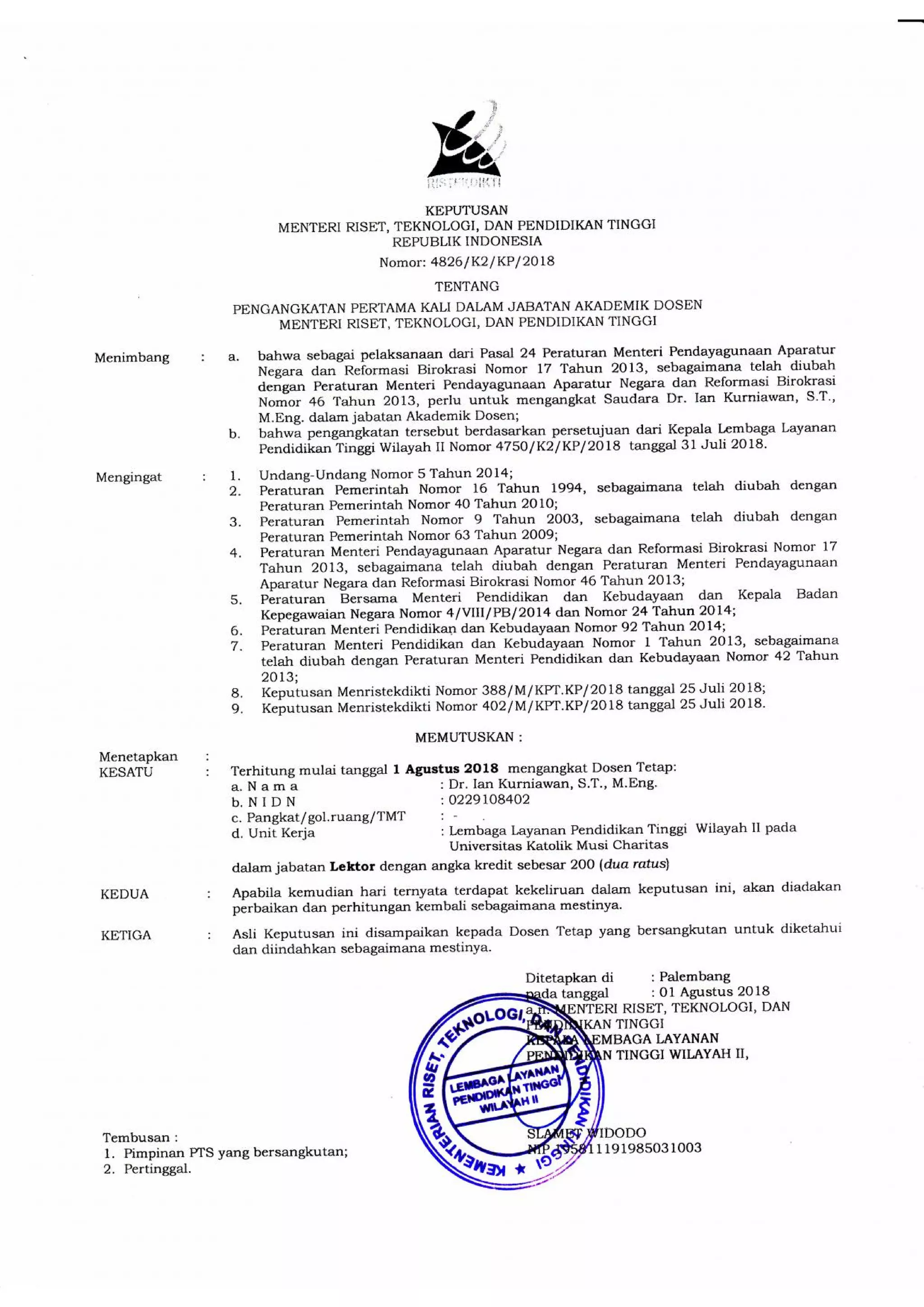 Sk jja ian kurniawan asli scan | PDF