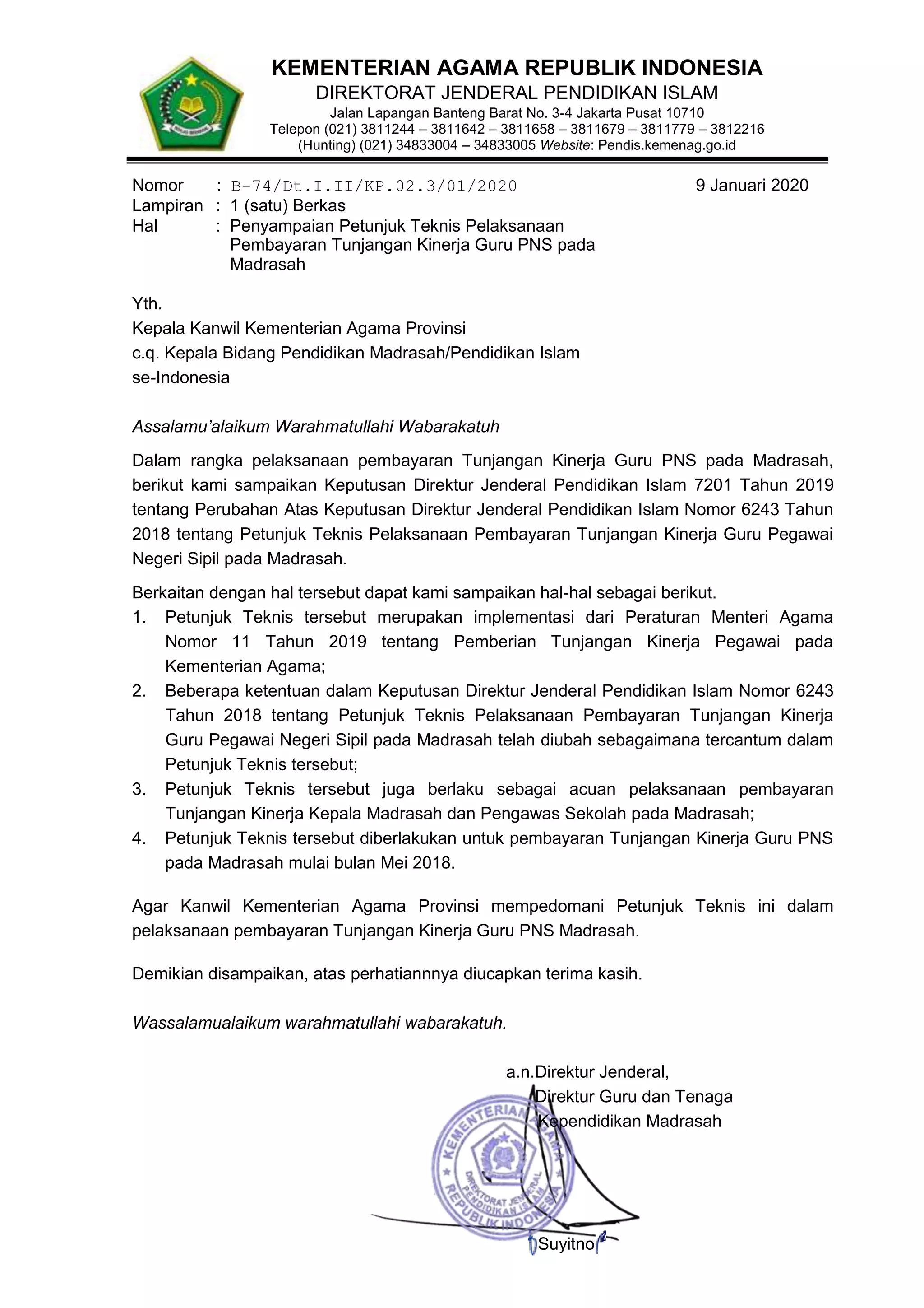 Sk juknis pembayaran tukin perubahan ok (1) | PDF