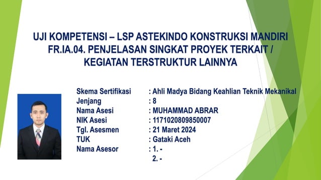 Presentasi Mekanikal Elektrikal SKK Jenjang 8 | PPTX