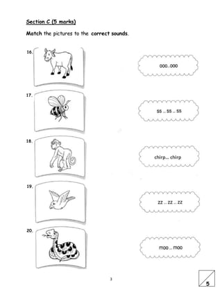 ENGLISH YEAR 1 PAPER 1 | DOCX