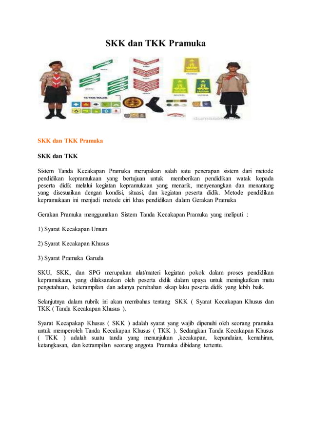 Skk dan tkk | PDF