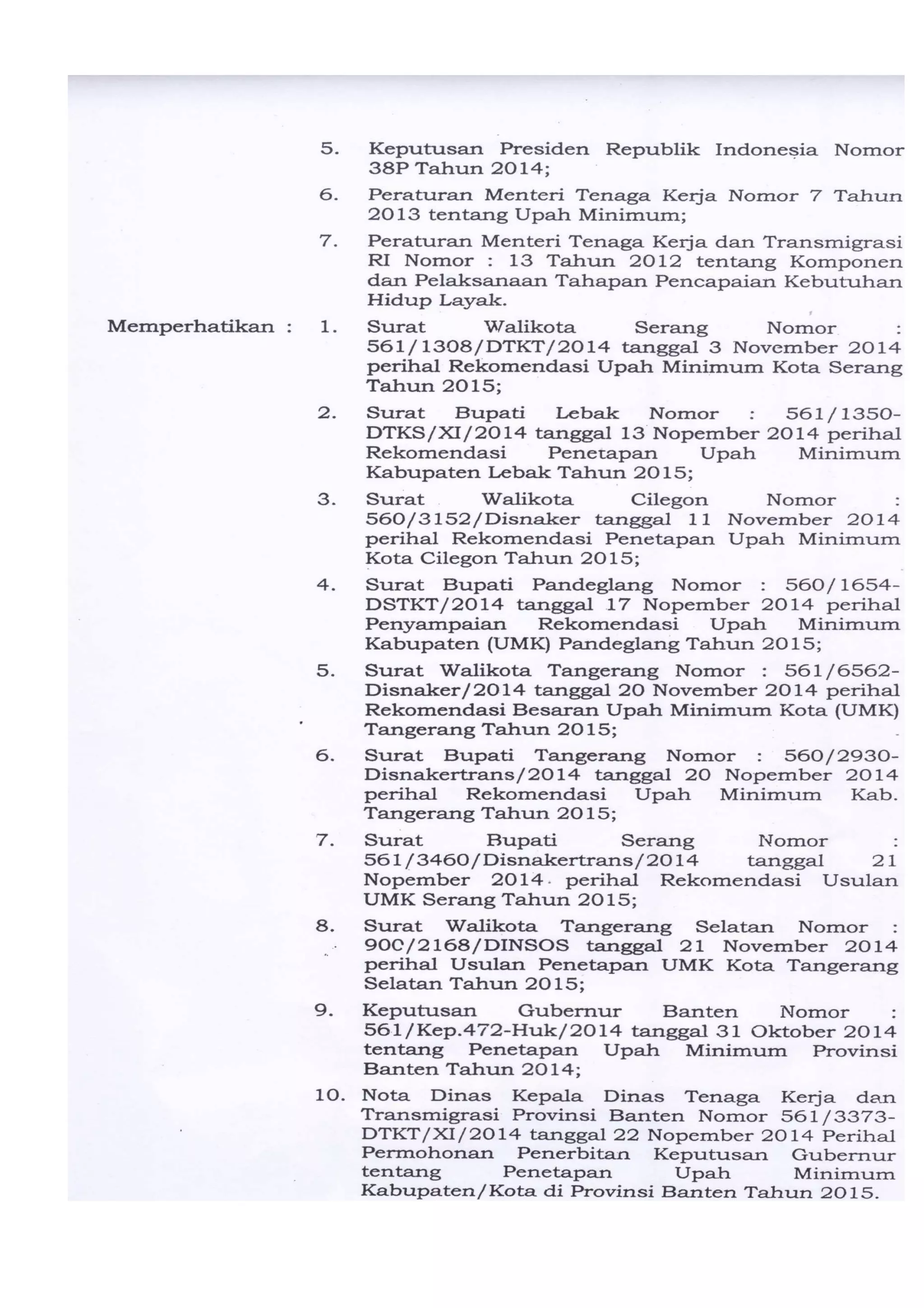 Sk kep gub.banten-umk | PDF