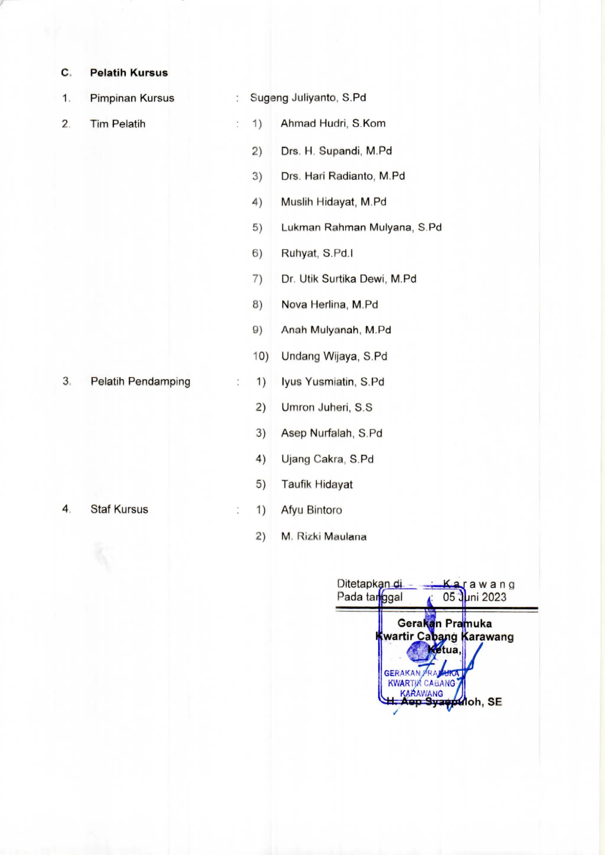 PROPOSAL Pendidikan DAN Pelatihan KMD KARAWANG | PDF