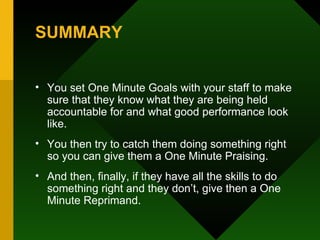 SKK: ONE MINUTE MANAGER | PPT