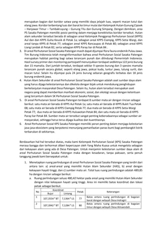 SK KPS Sasaka Patengan tentang Perlindungan Hutan dan Keanekaragaman Hayati di Areal KPS Sasaka ...