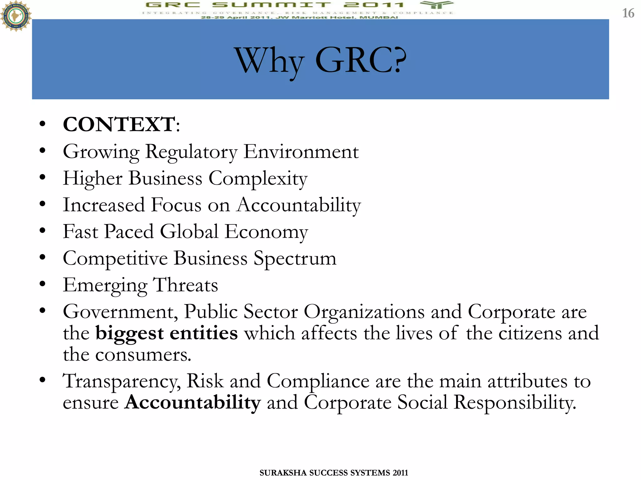 "MAINSTREAMING GRC INTO BUSINESS PROCESS" | PDF