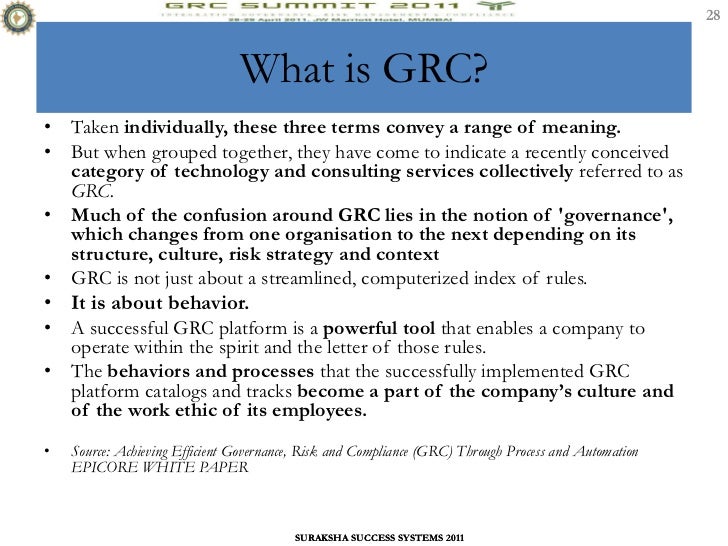 "MAINSTREAMING GRC INTO BUSINESS PROCESS"