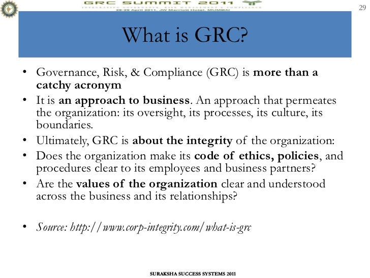 "MAINSTREAMING GRC INTO BUSINESS PROCESS"