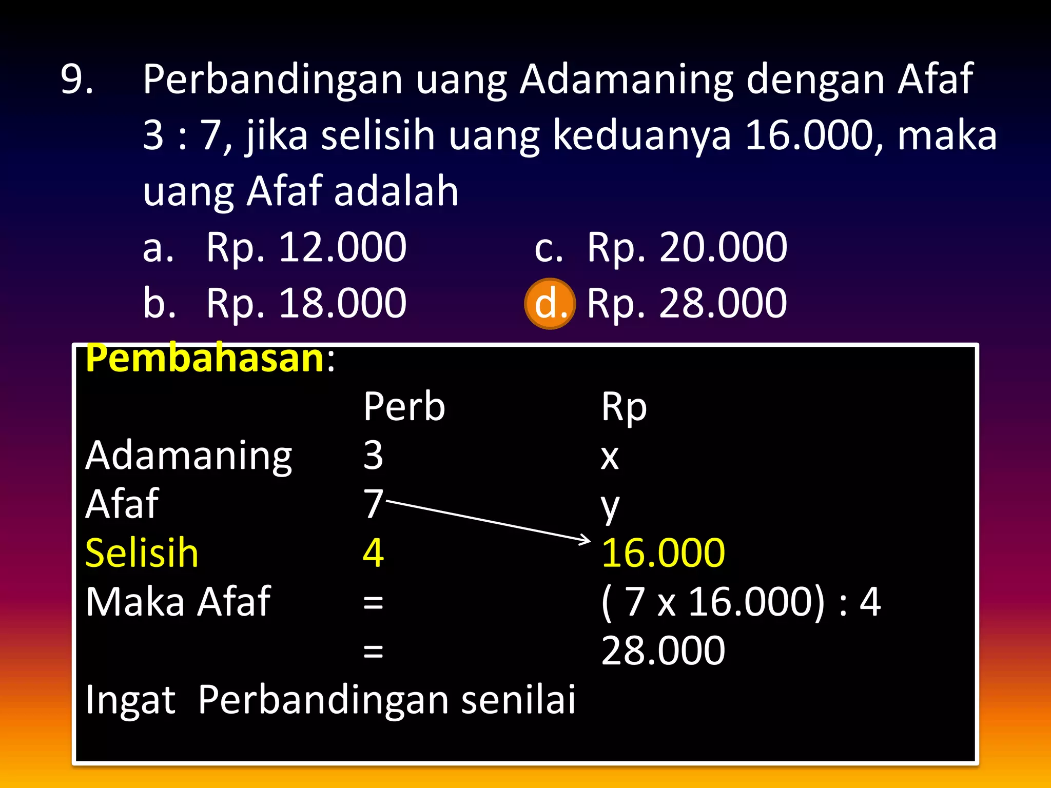 Skl 1.2. UN Matematika MTs | PPT