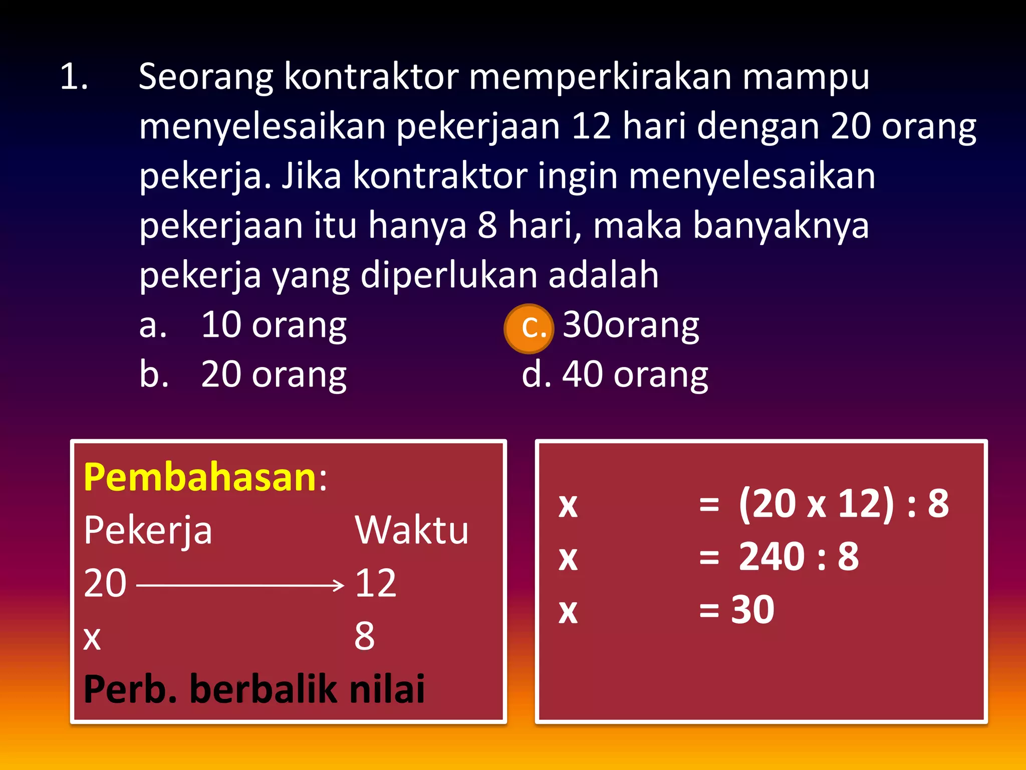 Skl 1.2. UN Matematika MTs | PPT