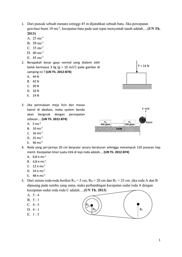 Soal Ujian Nasional Fisika Model SKL 2 | PDF