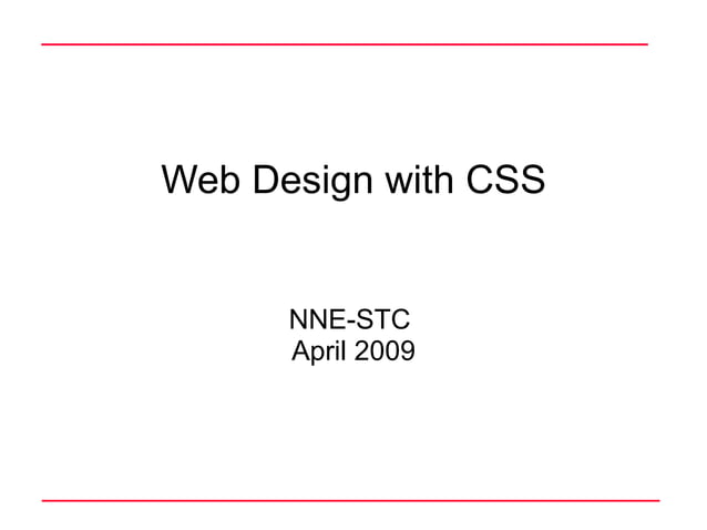 Joel Sklar: Web Design with CSS | PPT