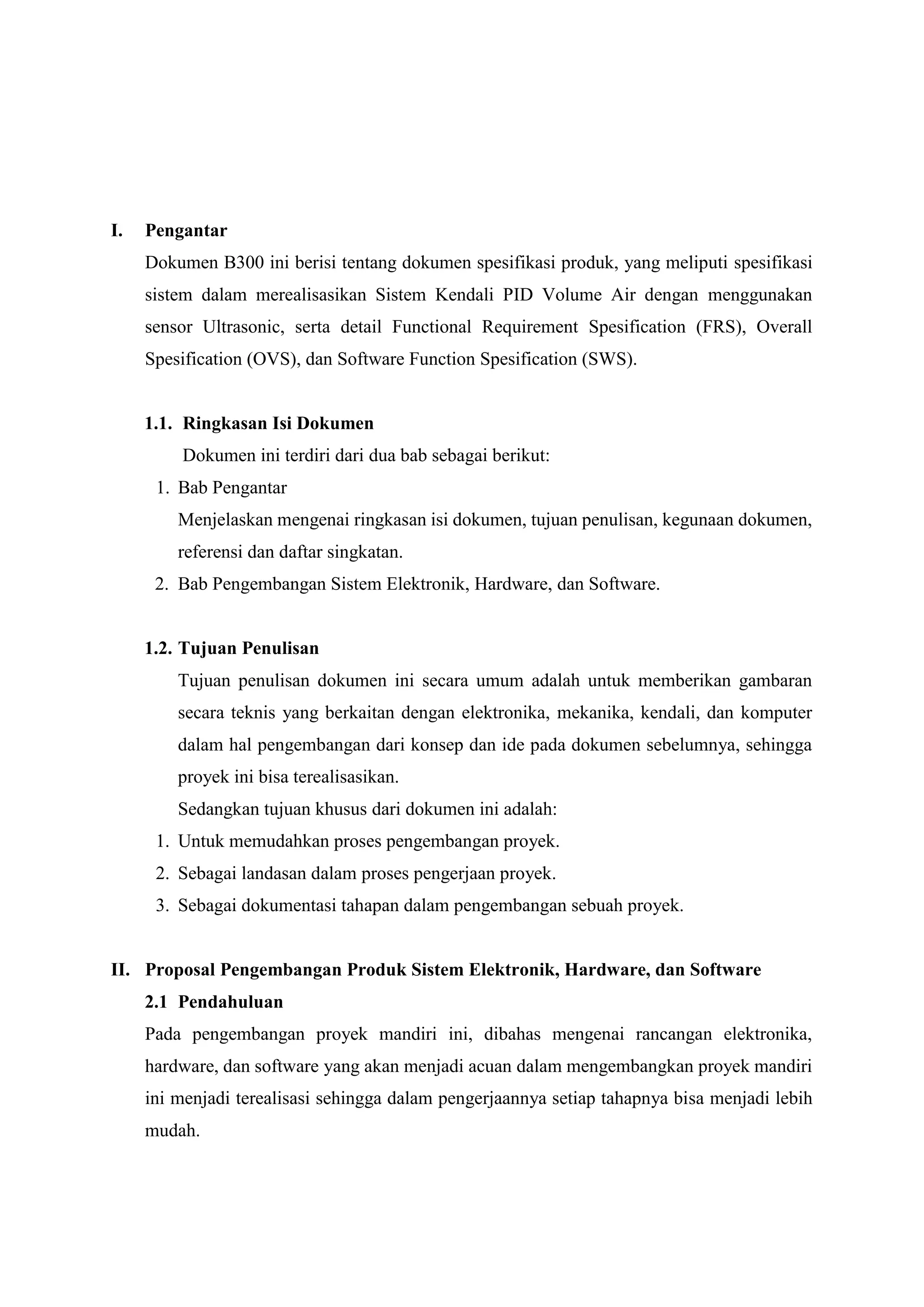Sistem Kendali Volume Air pada Air Isi Ulang dengan Ultrasonic metode ...