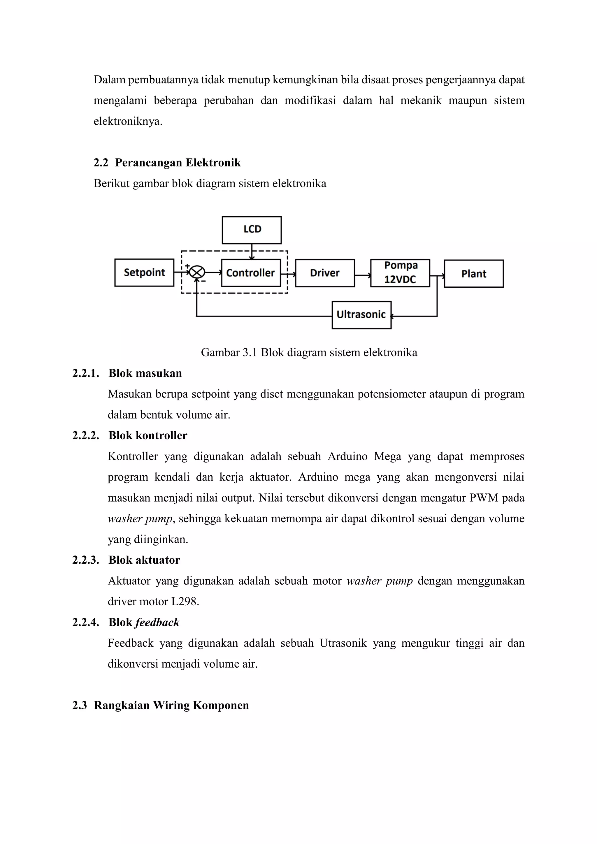 Sistem Kendali Volume Air pada Air Isi Ulang dengan Ultrasonic metode ...