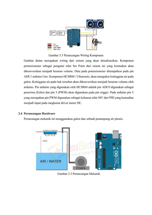 Sistem Kendali Volume Air pada Air Isi Ulang dengan Ultrasonic metode PID berbasis Arduino | PDF