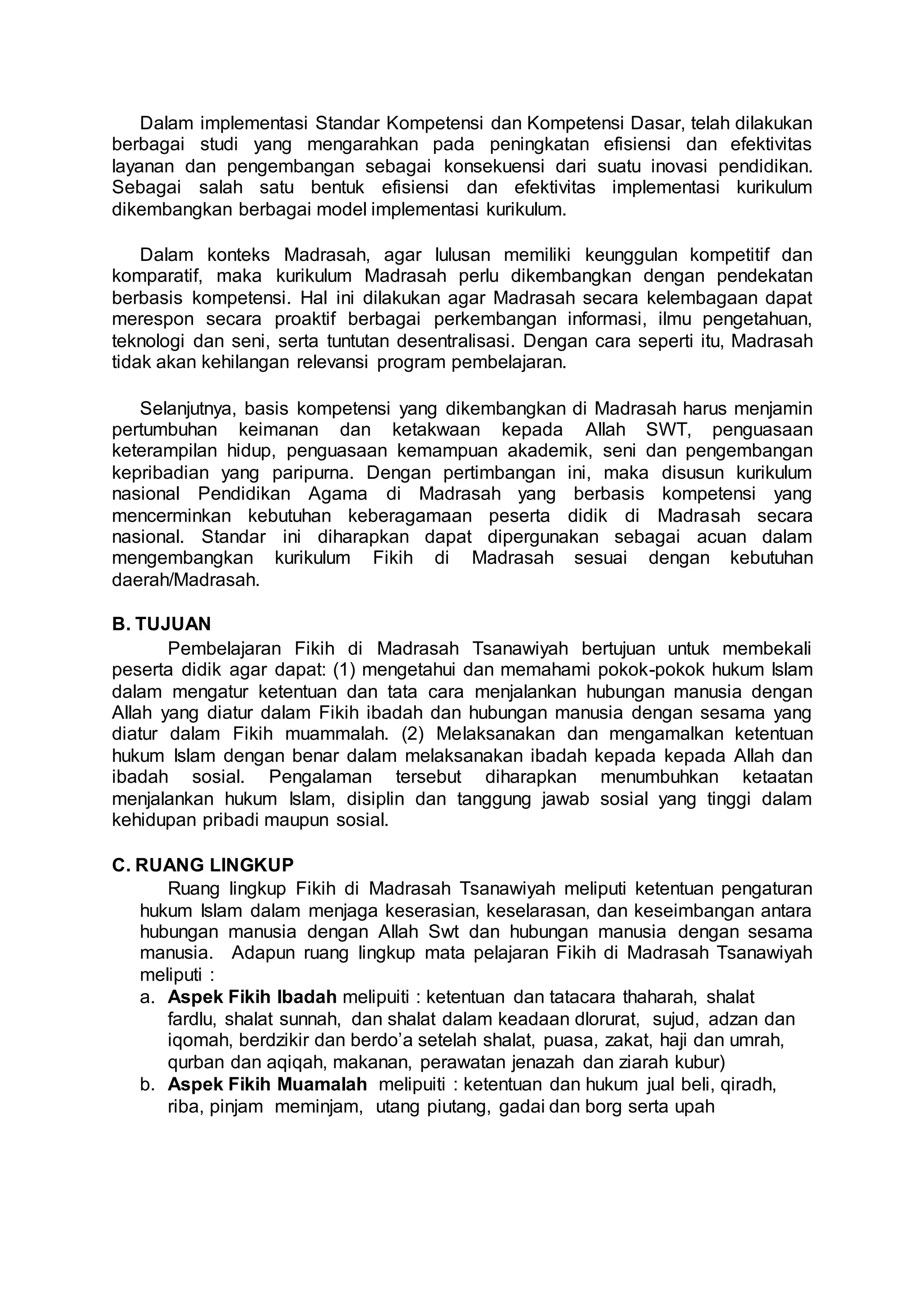Skl fiqih kelas 8 | DOCX