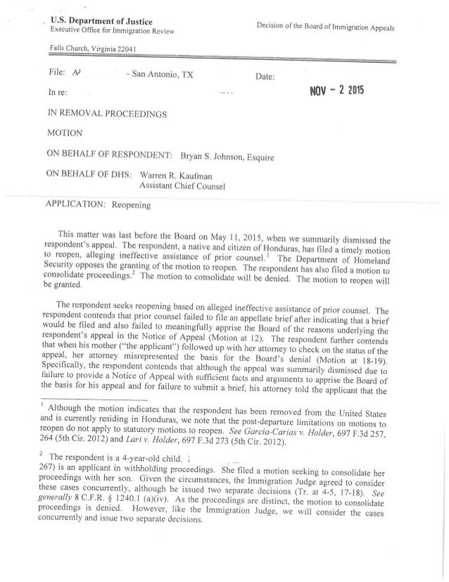 Motion to reopen grant Lilian