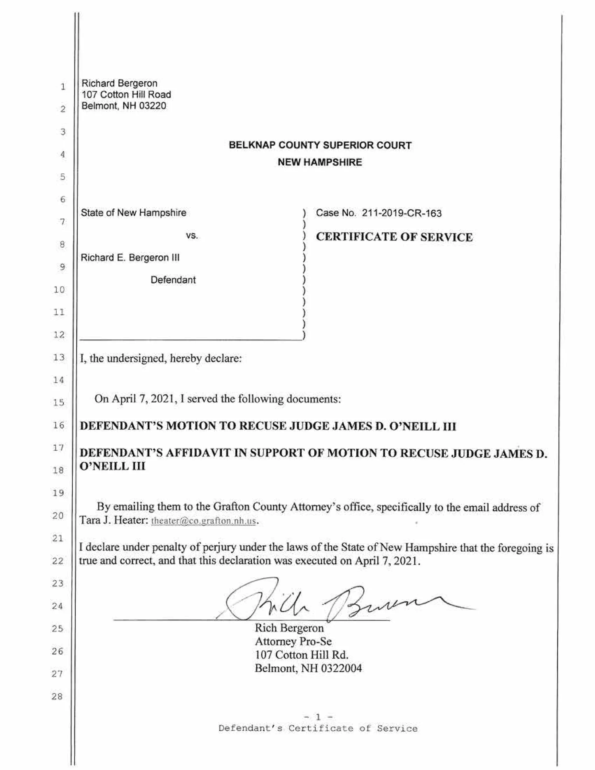 Motion to Recuse Judge James D. O'Neill III | PDF