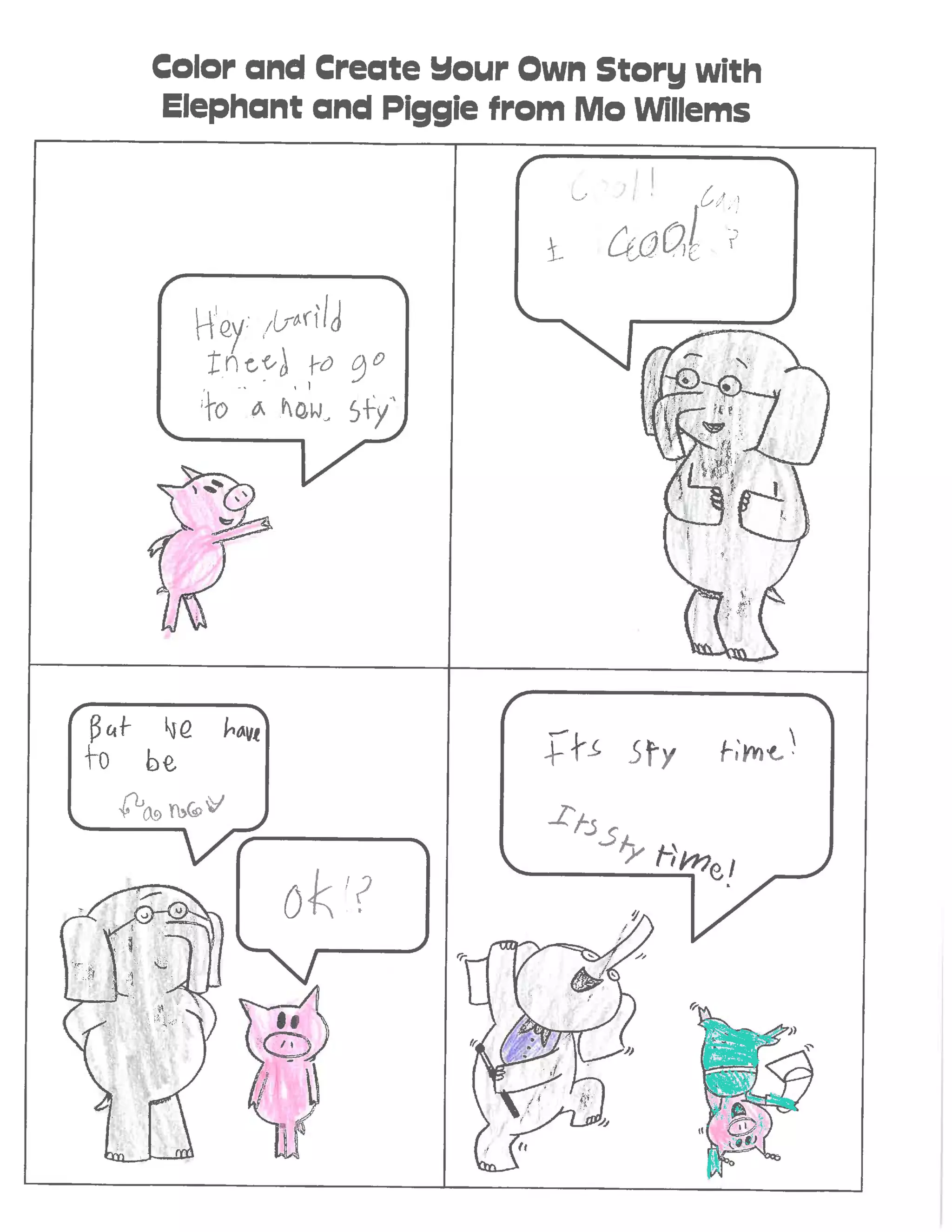 Elephant and Piggie Comics -- Mrs. Rossing's Class | PDF