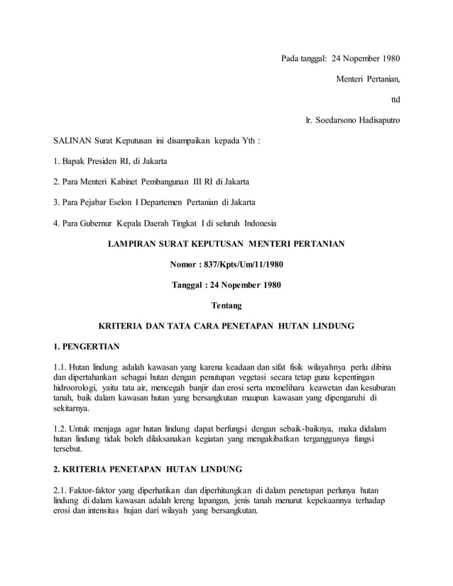 Sk mentan 837 tahun 1981 | DOCX