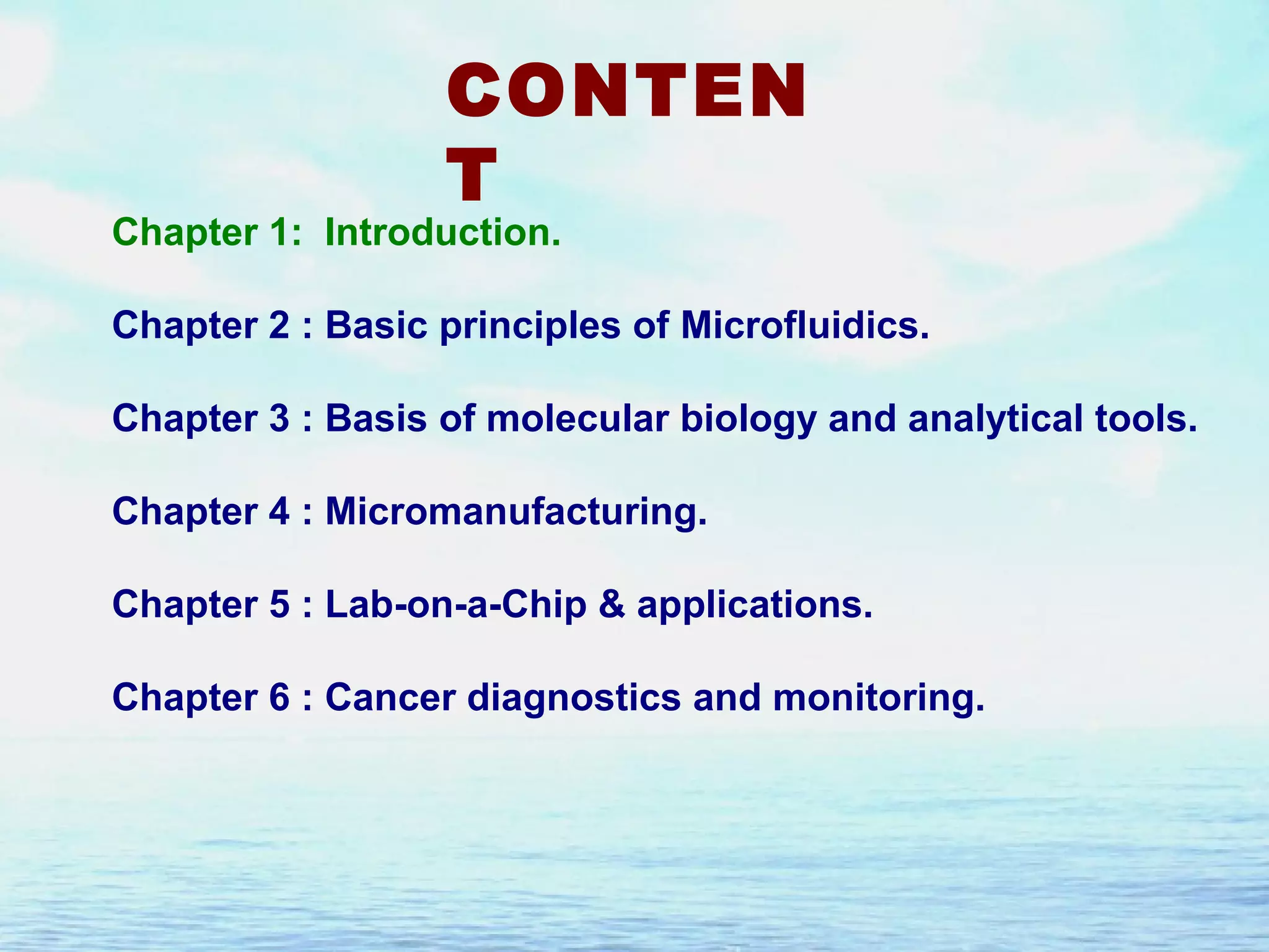 Sk microfluidics and lab on-a-chip-ch1 | PPT | Chemistry | Science