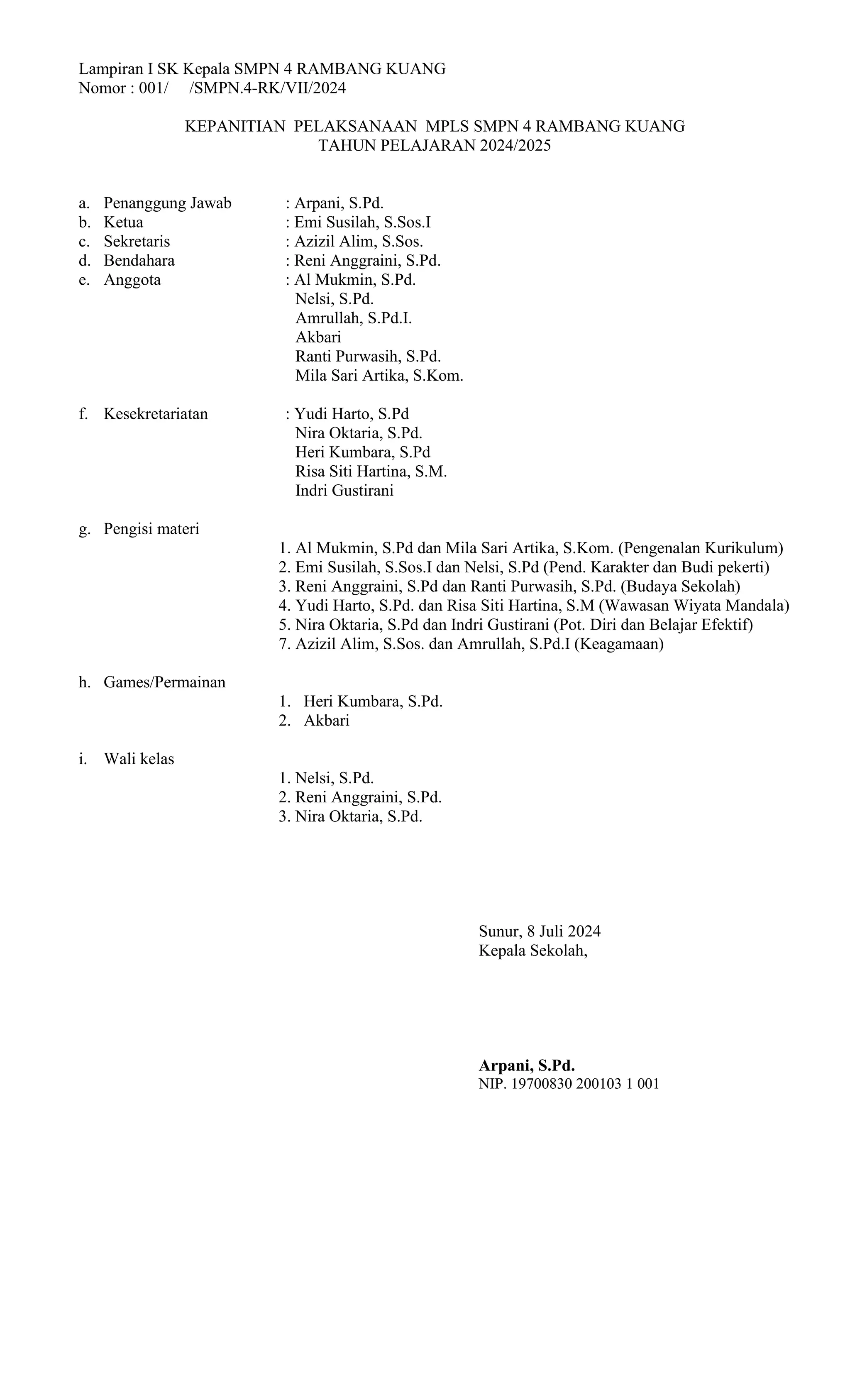 SK MPLS TERBARU smp negeri 4 rambang kuang | PDF