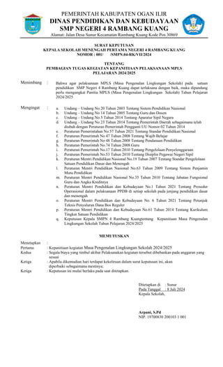 SK MPLS TERBARU smp negeri 4 rambang kuang | PDF