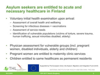 Developing the health examination protocol for asylum seekers in ...