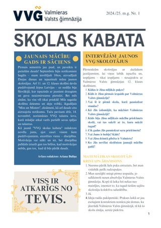 Valmieras Valsts ģimnāzijas avīze Skolas kabata 2024-25. Nr. 1.pdf