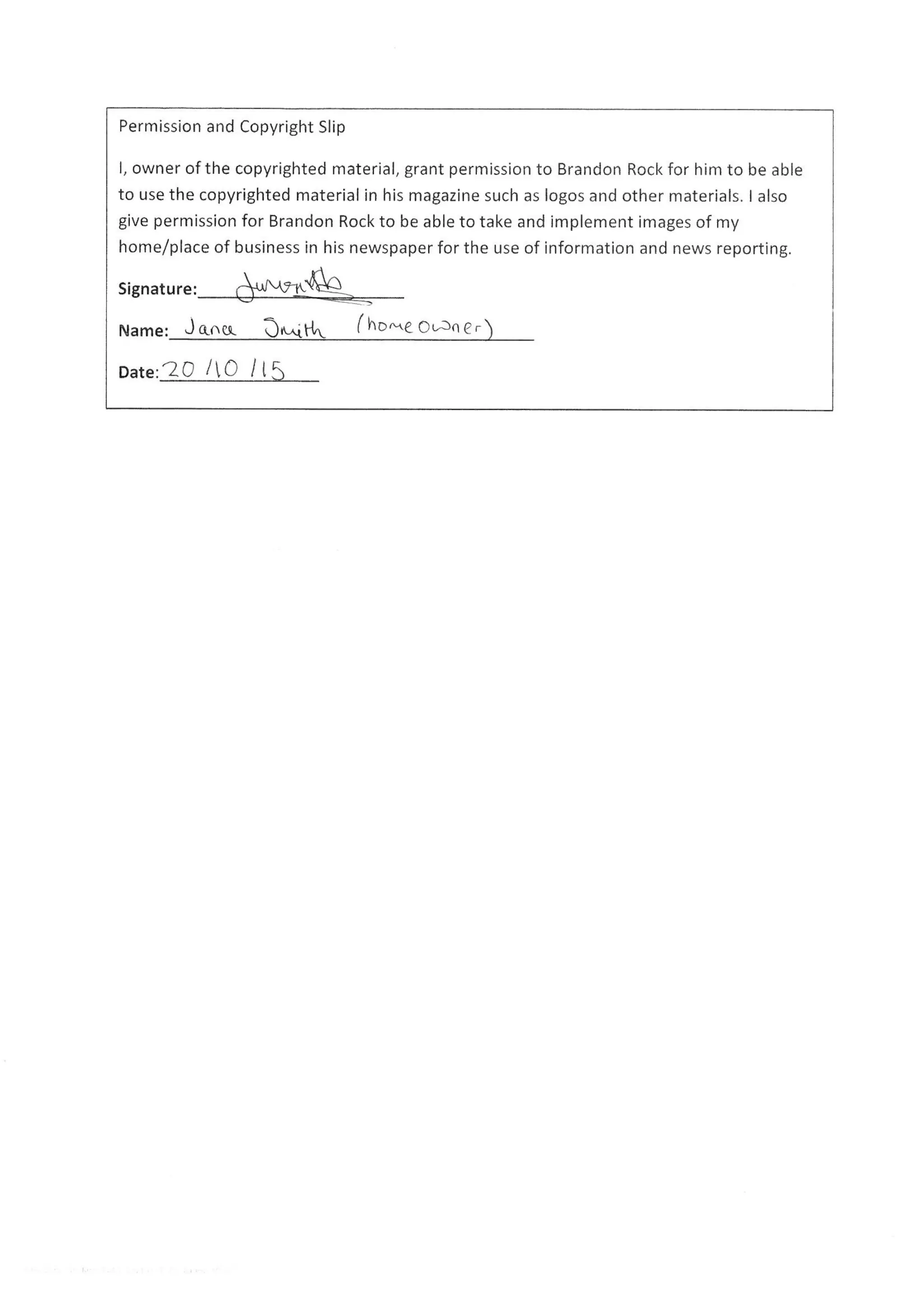 Signed Permission Slip | PDF