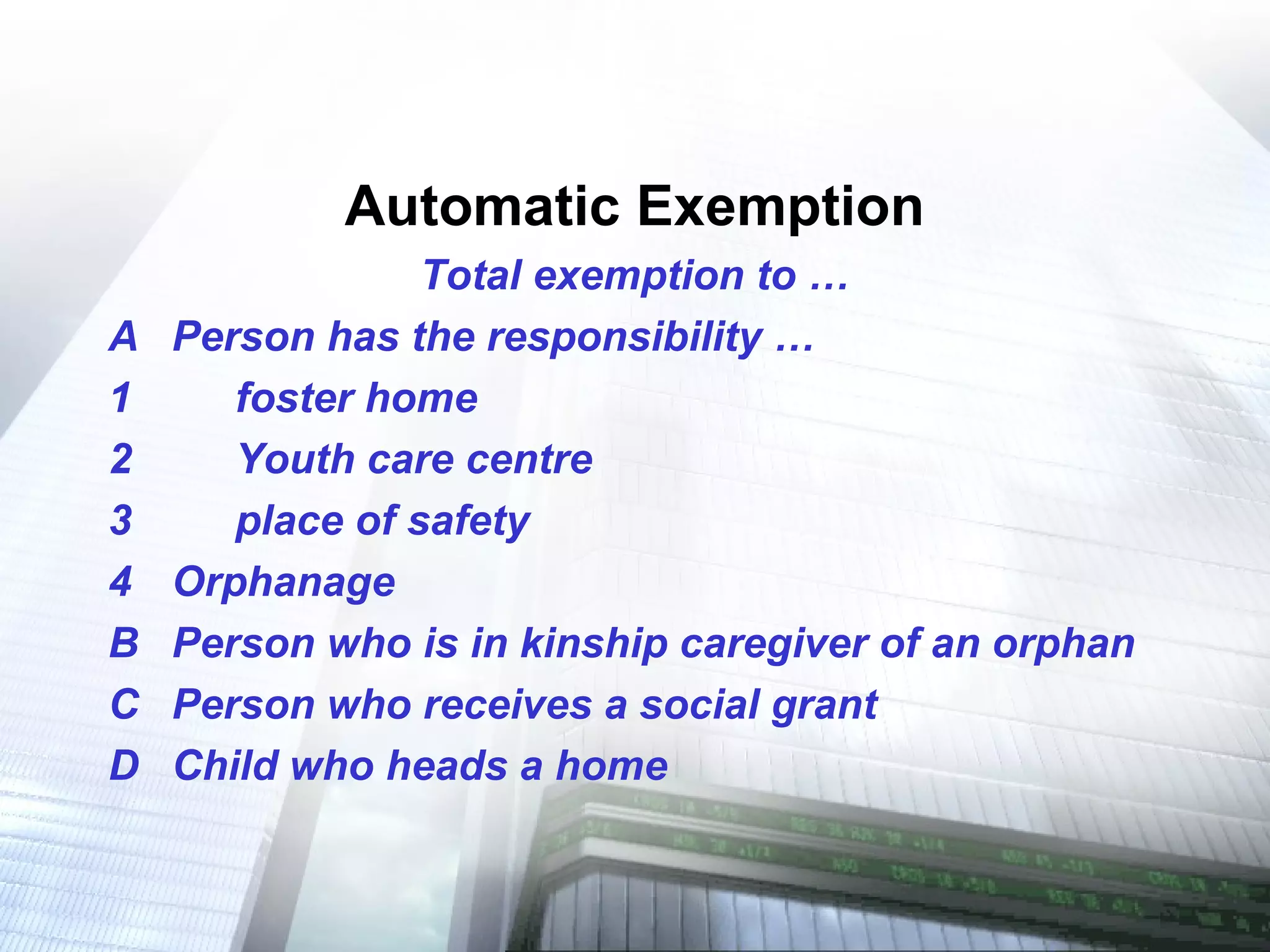 SCHOOL FEES EXEMPTION POLICY | PPT