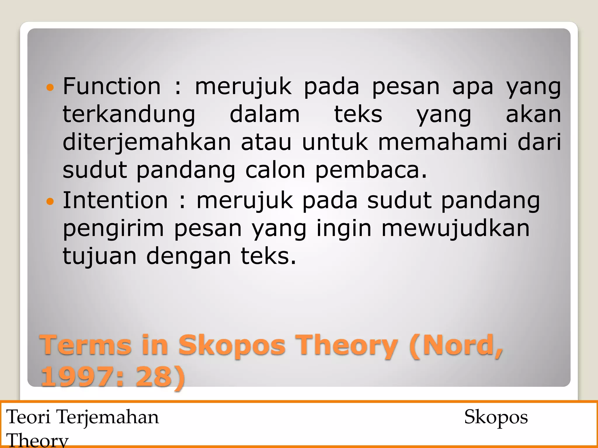 Skopostheorie | PPTX
