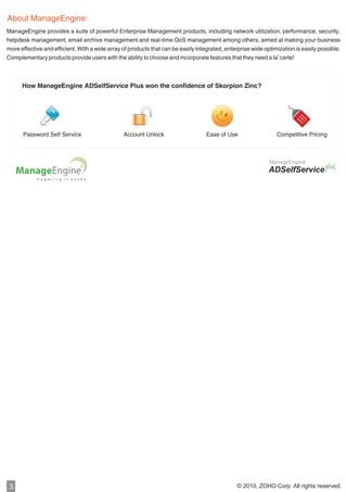 Skorpion Zinc's loves 'Password Self-Service' & 'Profile Update ...
