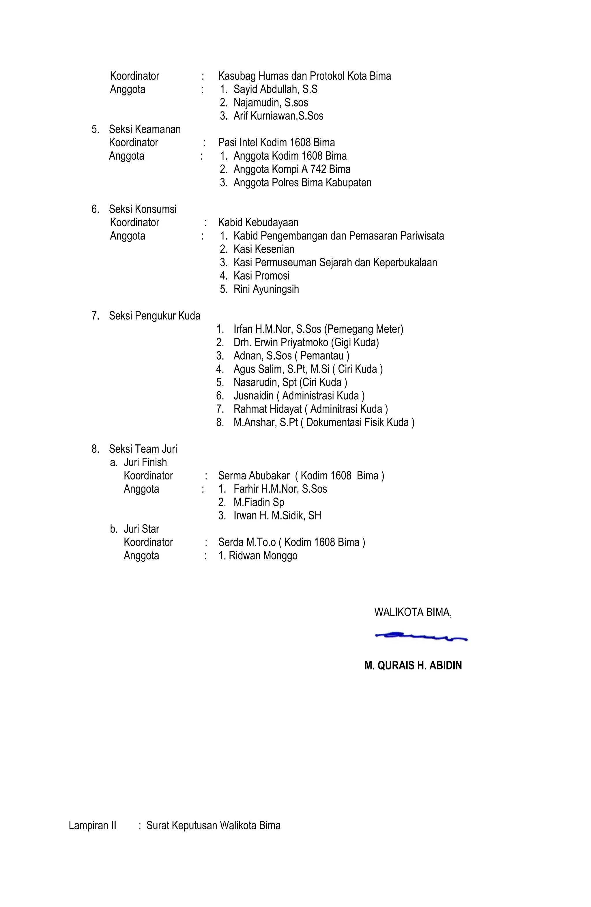 Surat Keputusan Pacuan kuda tradional tahun 2016 | DOCX