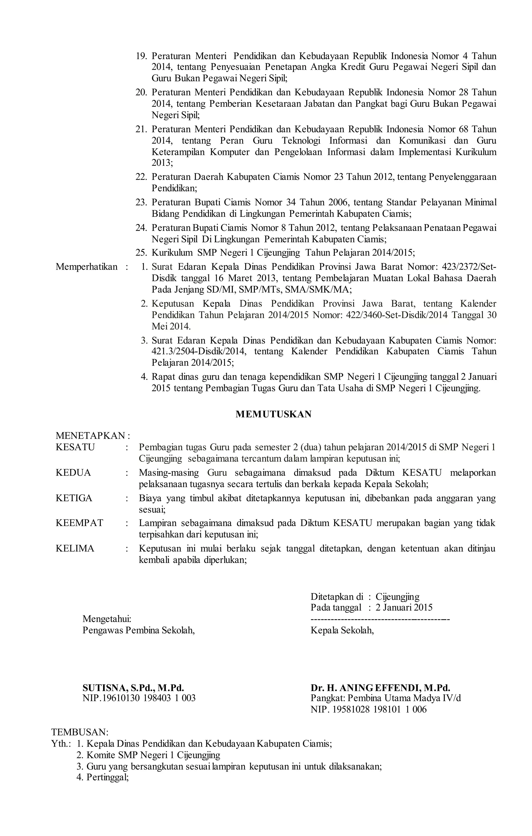 Sk pbm dan tugas tambahan | PDF