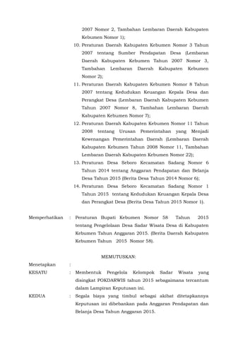 Sk pokdarwis selo asri baru 2019 | PDF